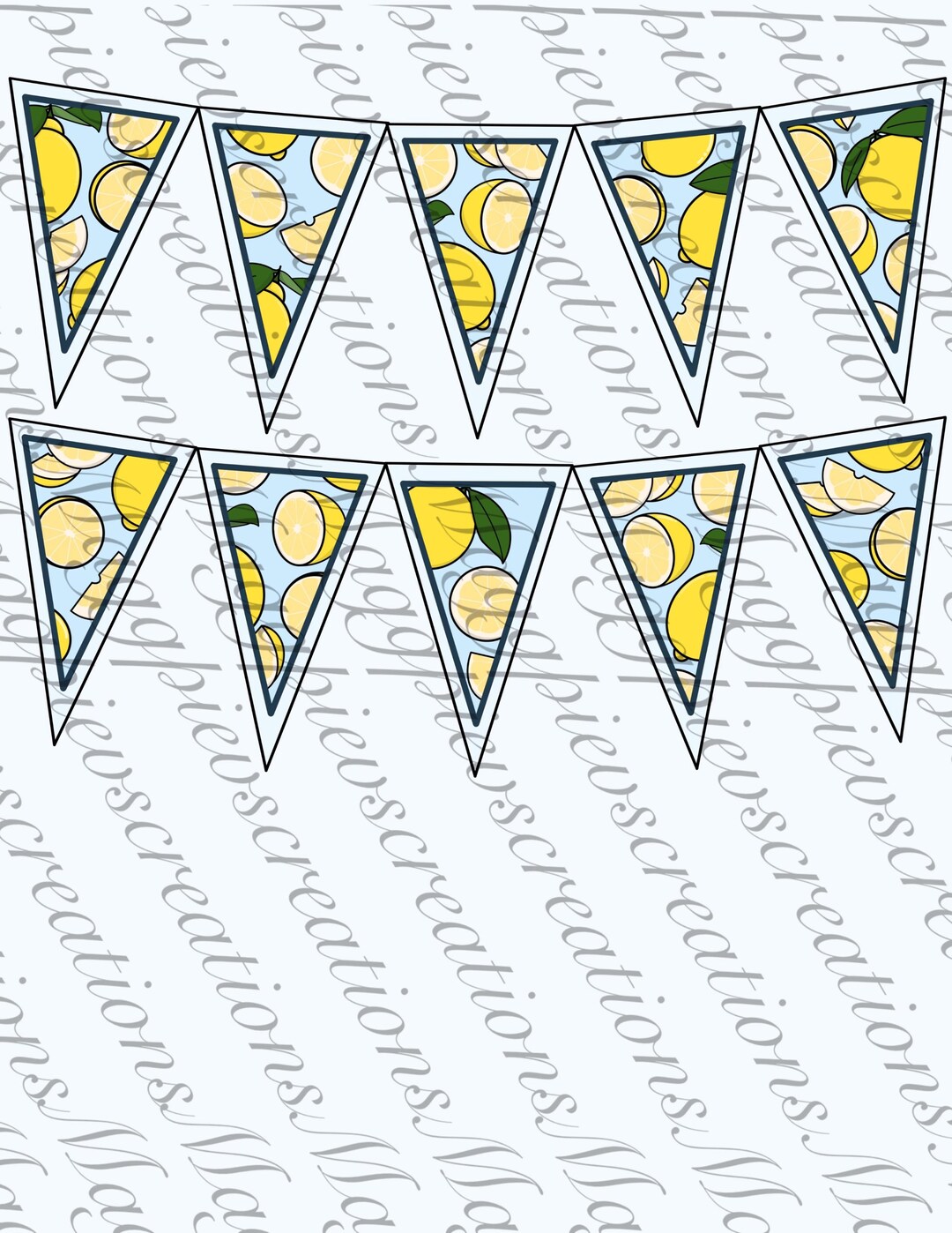 Citrus Splash Zesty Lemon Mini Triangle Flag Banner - Etsy