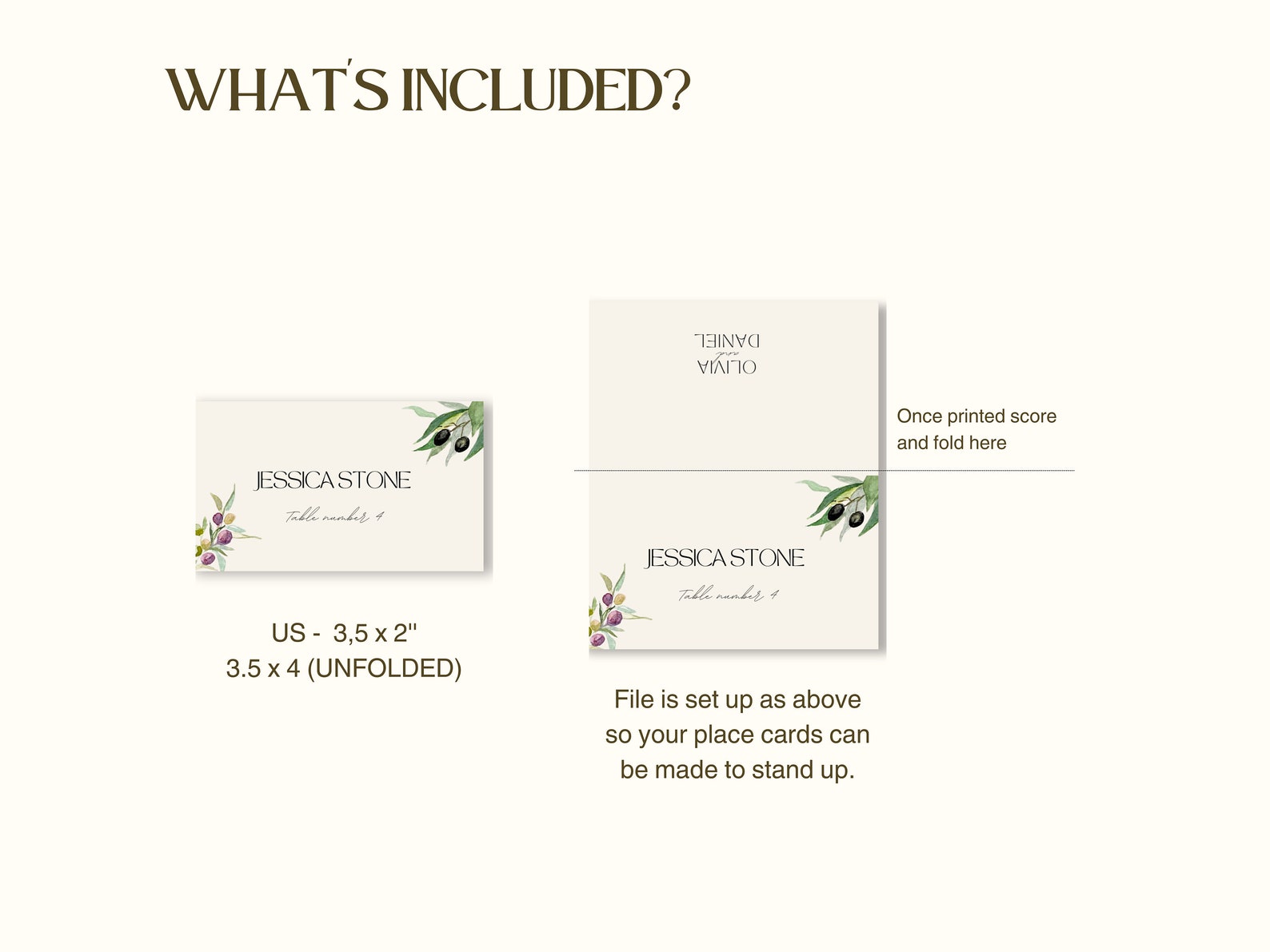 Vineyard TABLE PLACE CARDS Template, Hand Drawn Watercolor Table Cards ...