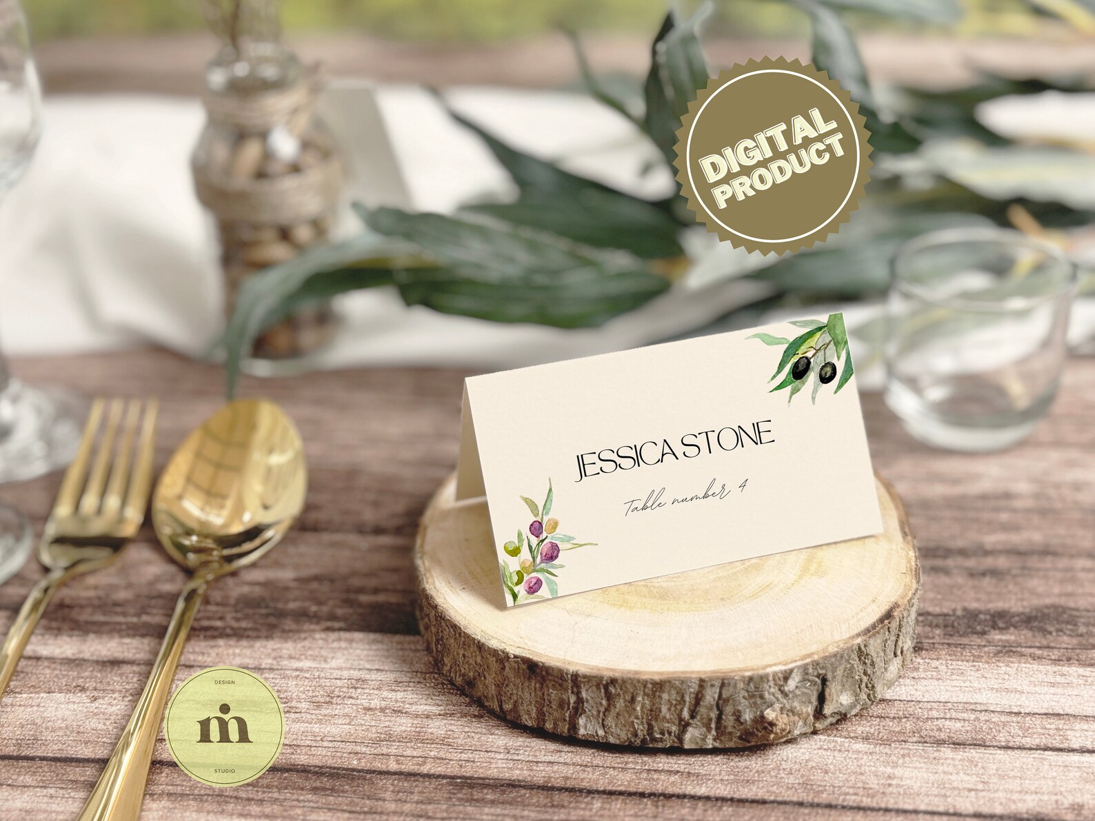 Vineyard TABLE PLACE CARDS Template, Hand Drawn Watercolor Table Cards ...