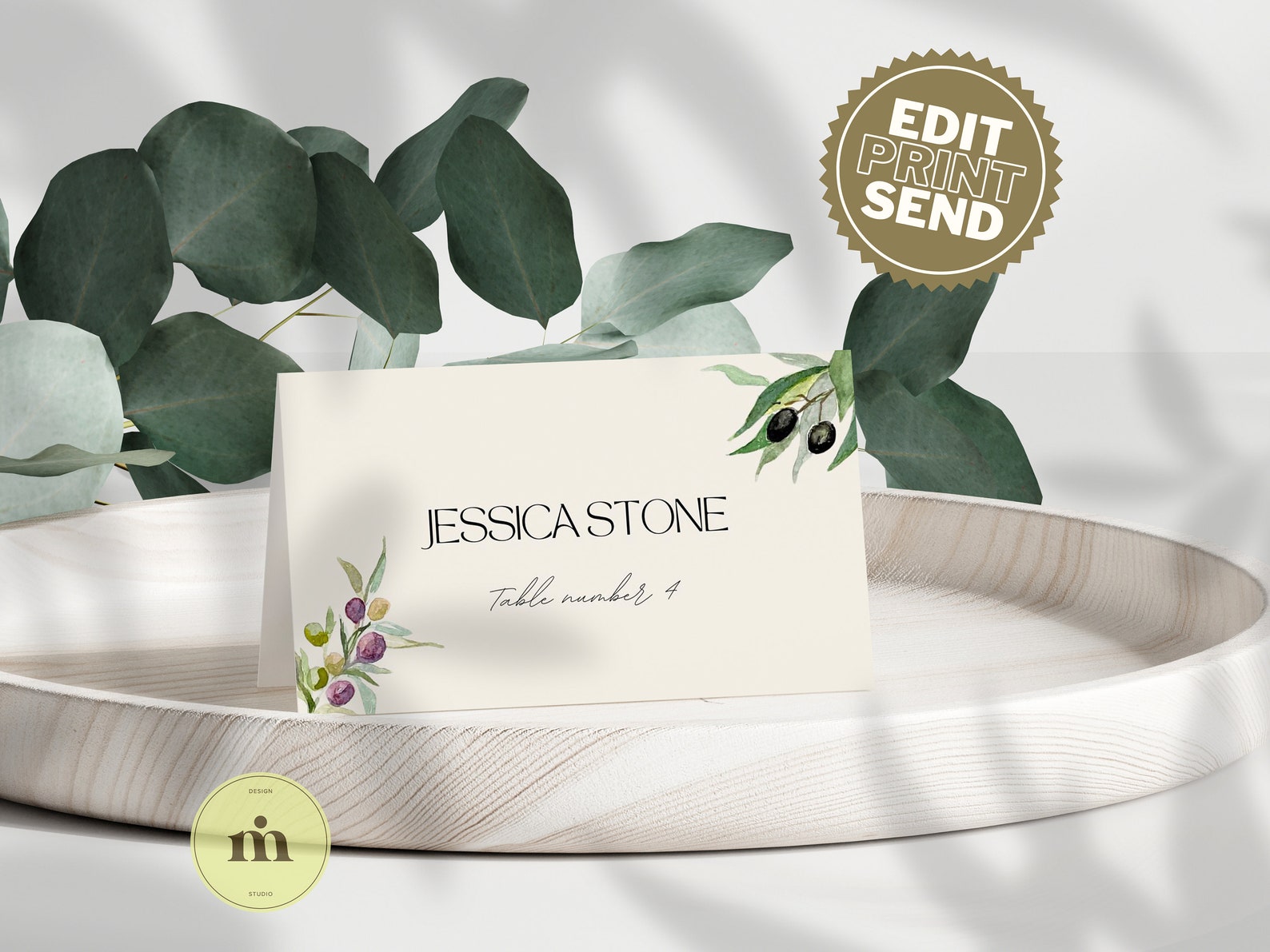 Vineyard TABLE PLACE CARDS Template, Hand Drawn Watercolor Table Cards ...