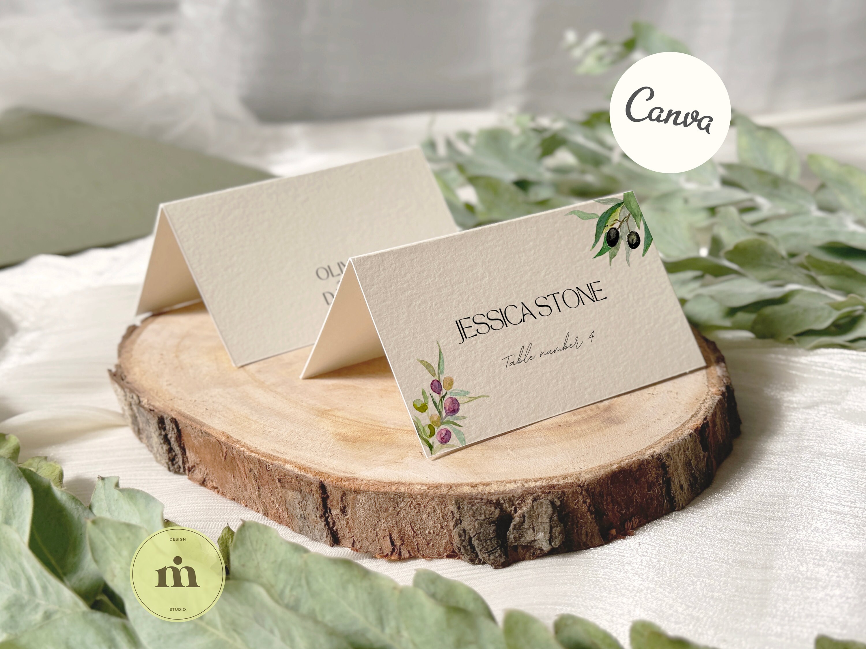 Vineyard TABLE PLACE CARDS Template, Hand Drawn Watercolor Table Cards ...