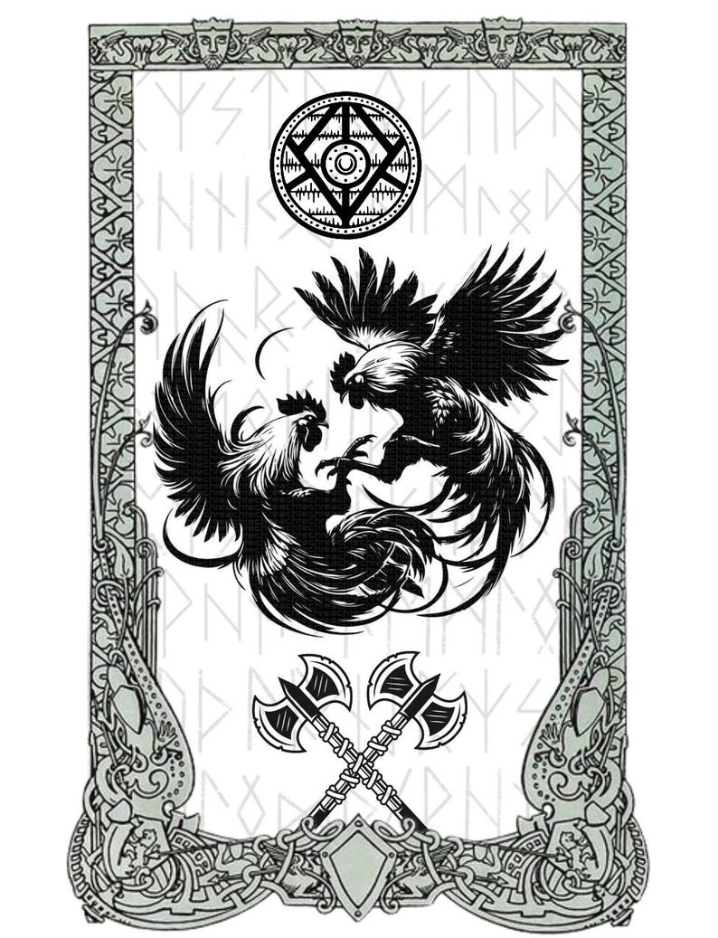 Viking Rooster Fight - Etsy