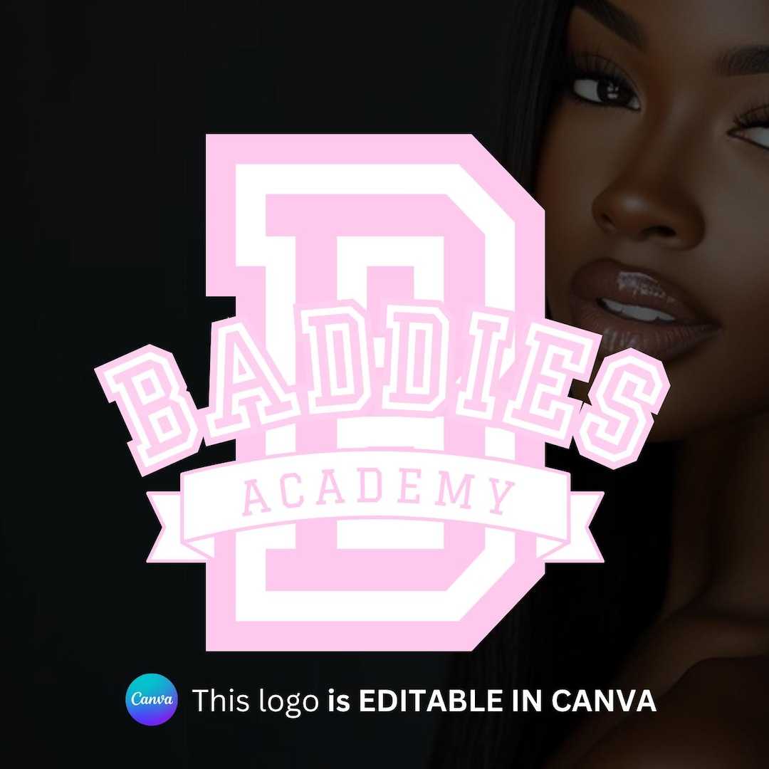 Pink Collegiate DIY Logo Design Template (canva) - Etsy