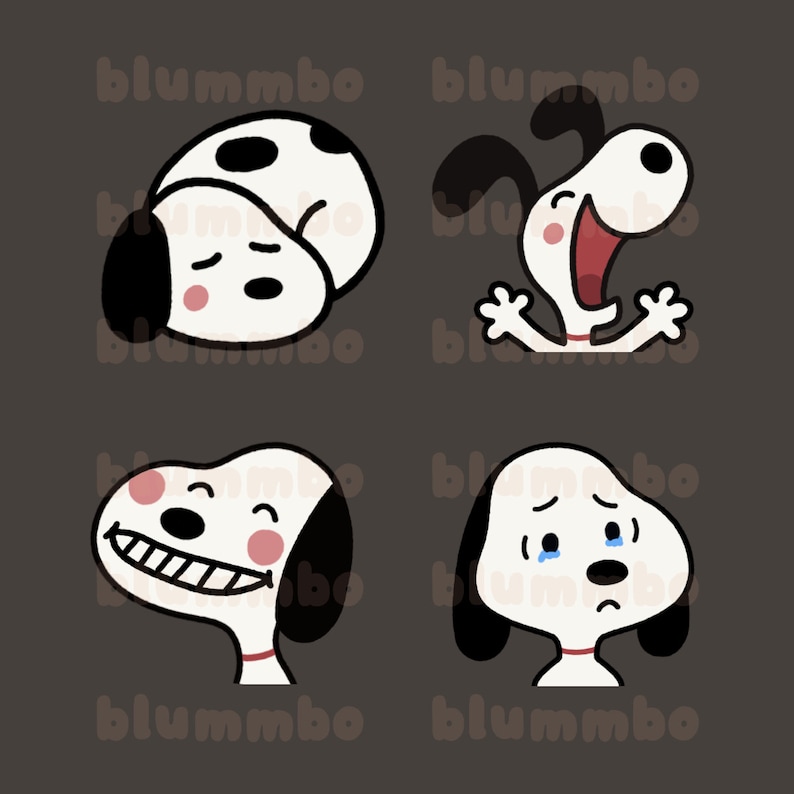 Cute Snoopy Emote Set for Twitch, Discord, and More Instant Digital ...