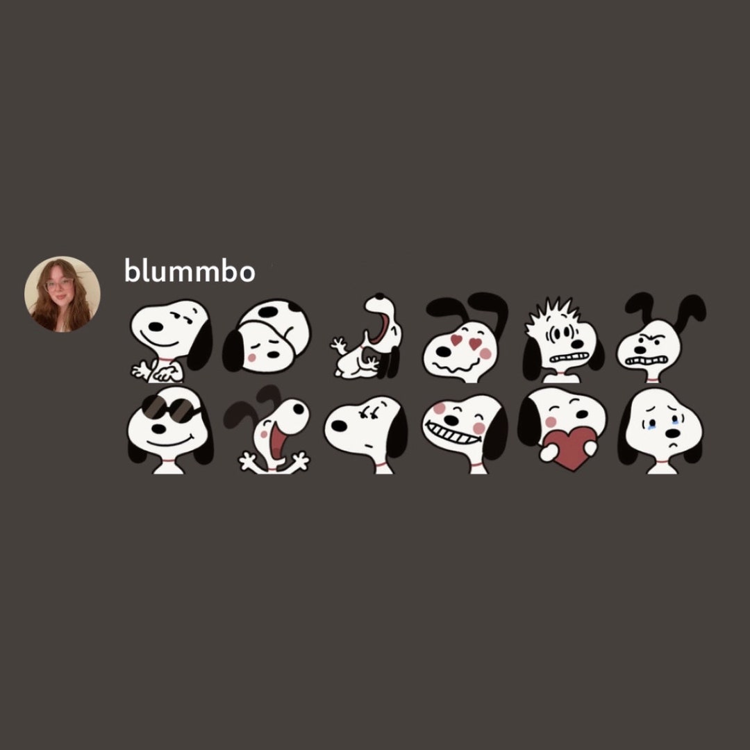 Cute Snoopy Emote Set for Twitch, Discord, and More Instant Digital ...