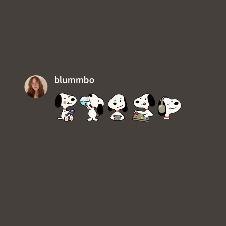 Lindo conjunto de emoticones de Snoopy de jugador para Twitch, Discord ...