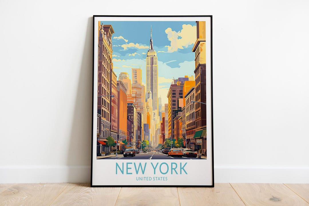 New York Poster, New York City Poster, New York Wall Art, Cityscape Wall Art, New York City ...