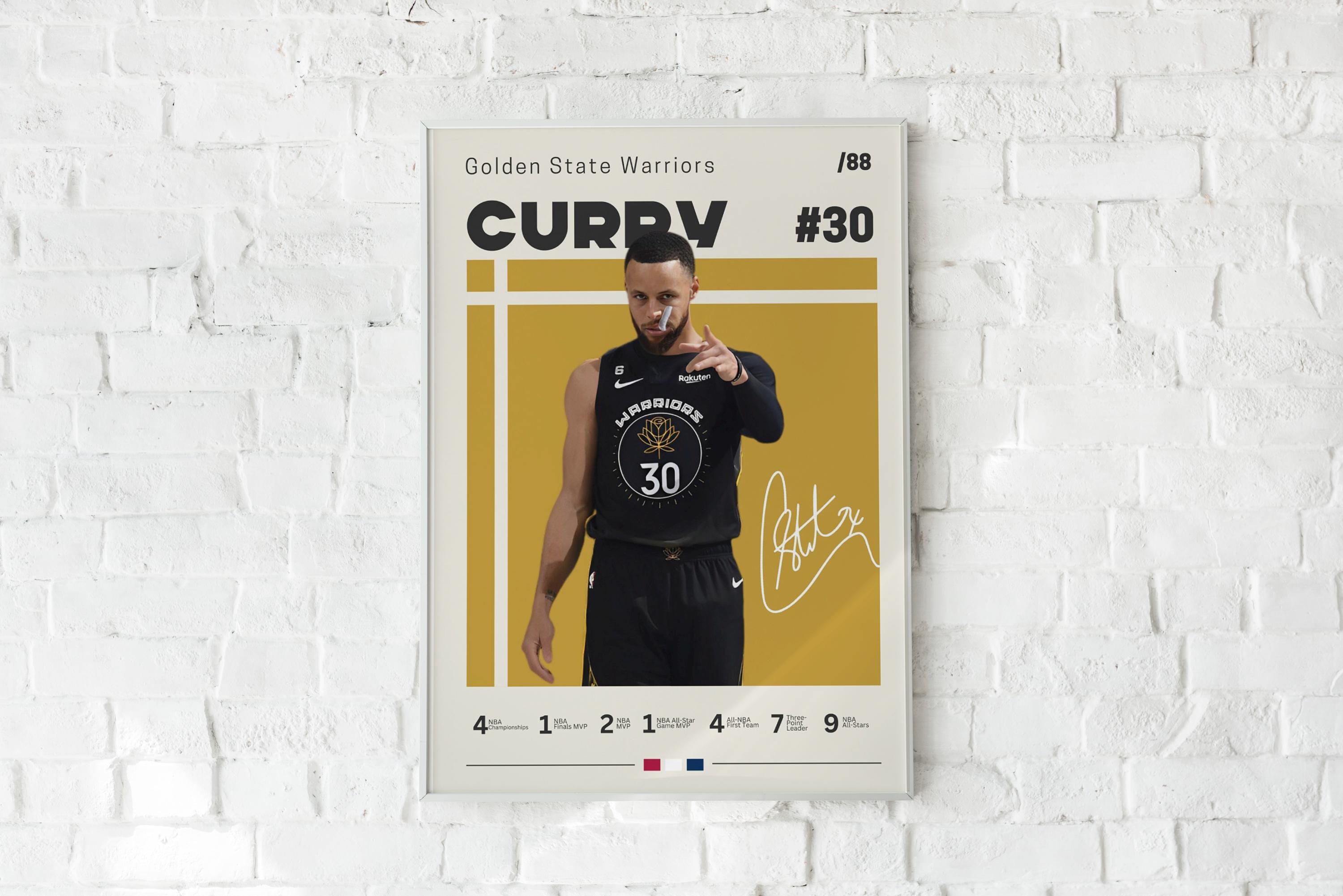 Stephen Curry Poster, Stephen Curry Wall Art, Basketball Player Wall ...
