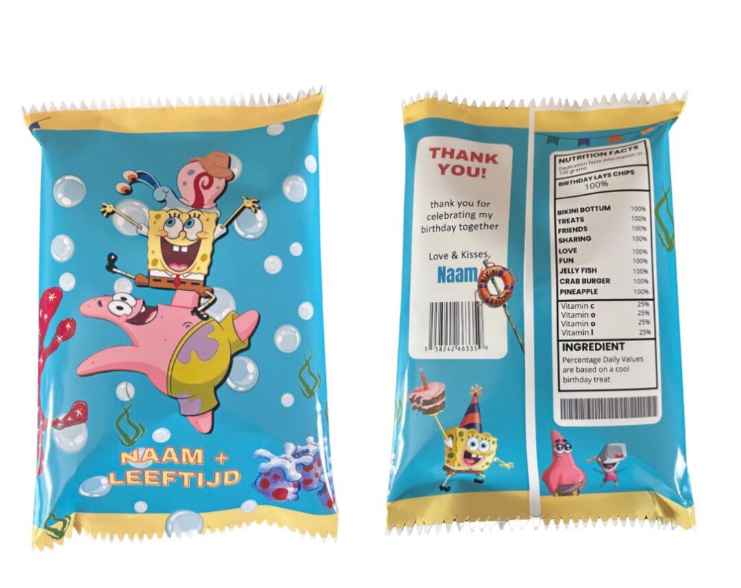 10 Pcs Spongebob Party Theme B-day Chips - Etsy