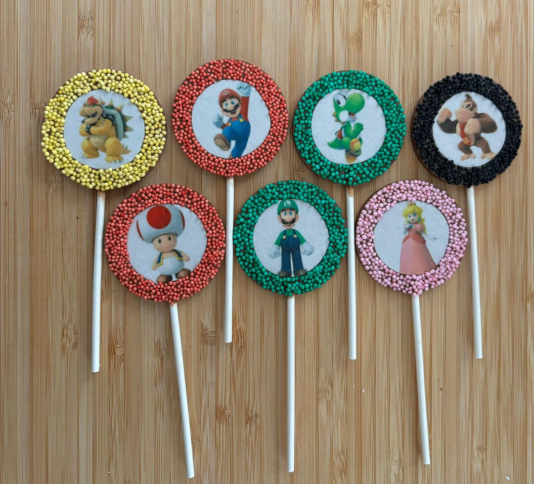 Chocolate Lollipop Children's Treat Super Mario Luigi - Etsy