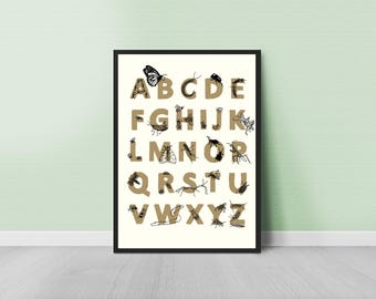 Insect Alphabet Wall Art | Boy Nursery Art | Girl Nursery Art | Play ...