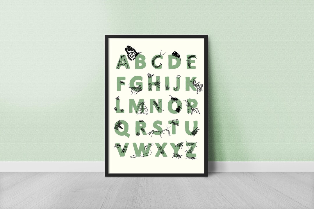 Insect Alphabet Wall Art | Boy Nursery Art | Girl Nursery Art | Play ...