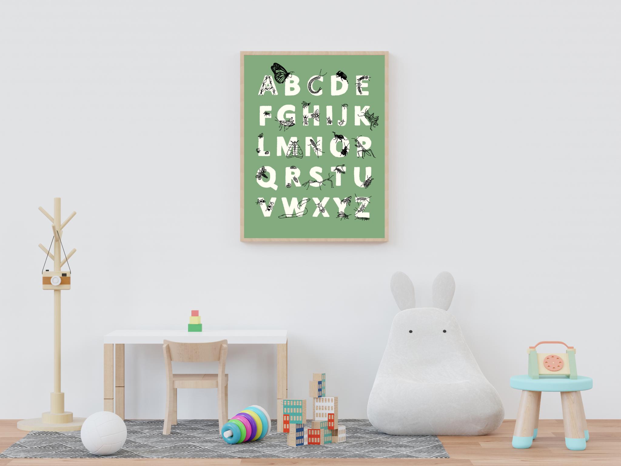 Insect Alphabet Wall Art | Boy Nursery Art | Girl Nursery Art | Play ...