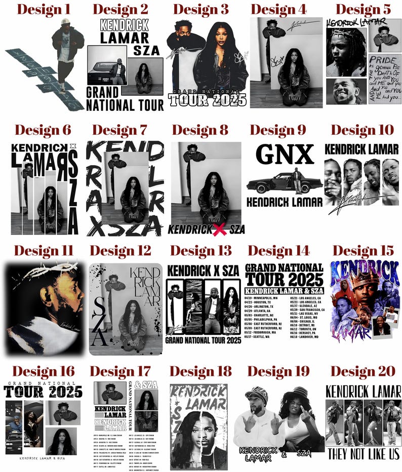 SZA & Kendrick Lamar 2025 Tour Shirt | Grand National Tour Merch | SZA ...