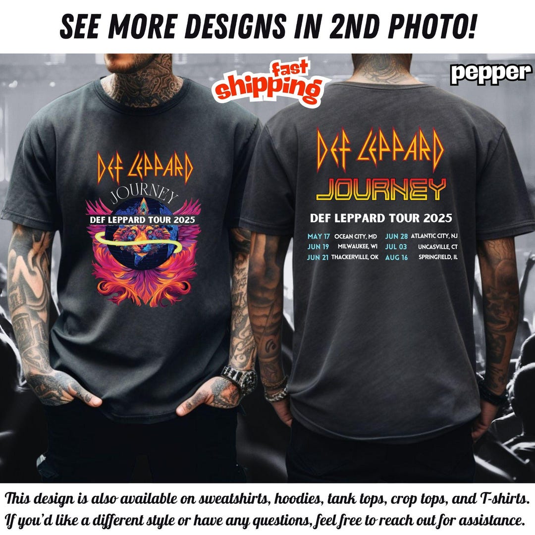 Comfort Colors Def Leppard 2025 Tour Journey T-shirt, Journey Tour 2025 ...