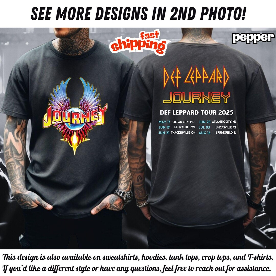 Comfort Colors Def Leppard 2025 Tour Journey T-shirt, Journey Tour 2025 ...