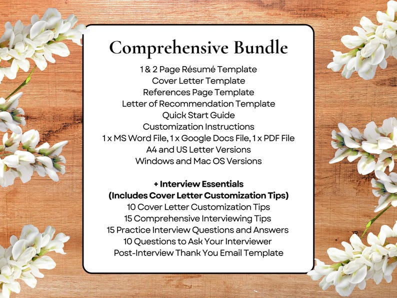 Resume Template | Cover Letter | Comprehensive Bundle | ATS | Editable ...