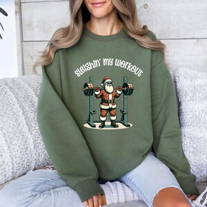 Christmas Gym Sweatshirt Weightlifting Tee Workout Bodybuilding Shirt ...