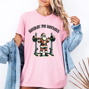 Christmas Gym Sweatshirt Weightlifting Tee Workout Bodybuilding Shirt ...
