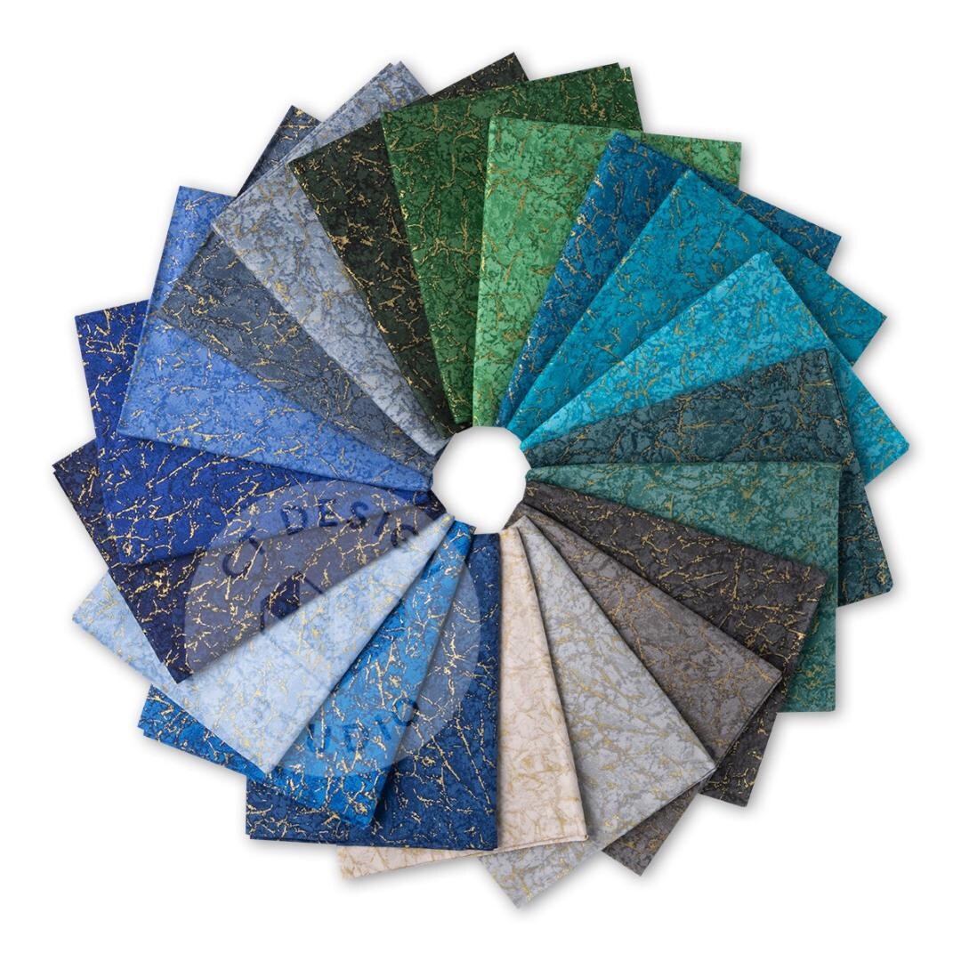 Connecting Threads Quartz Metallic Cool Fat Quarter Sampler | Luxurious ...