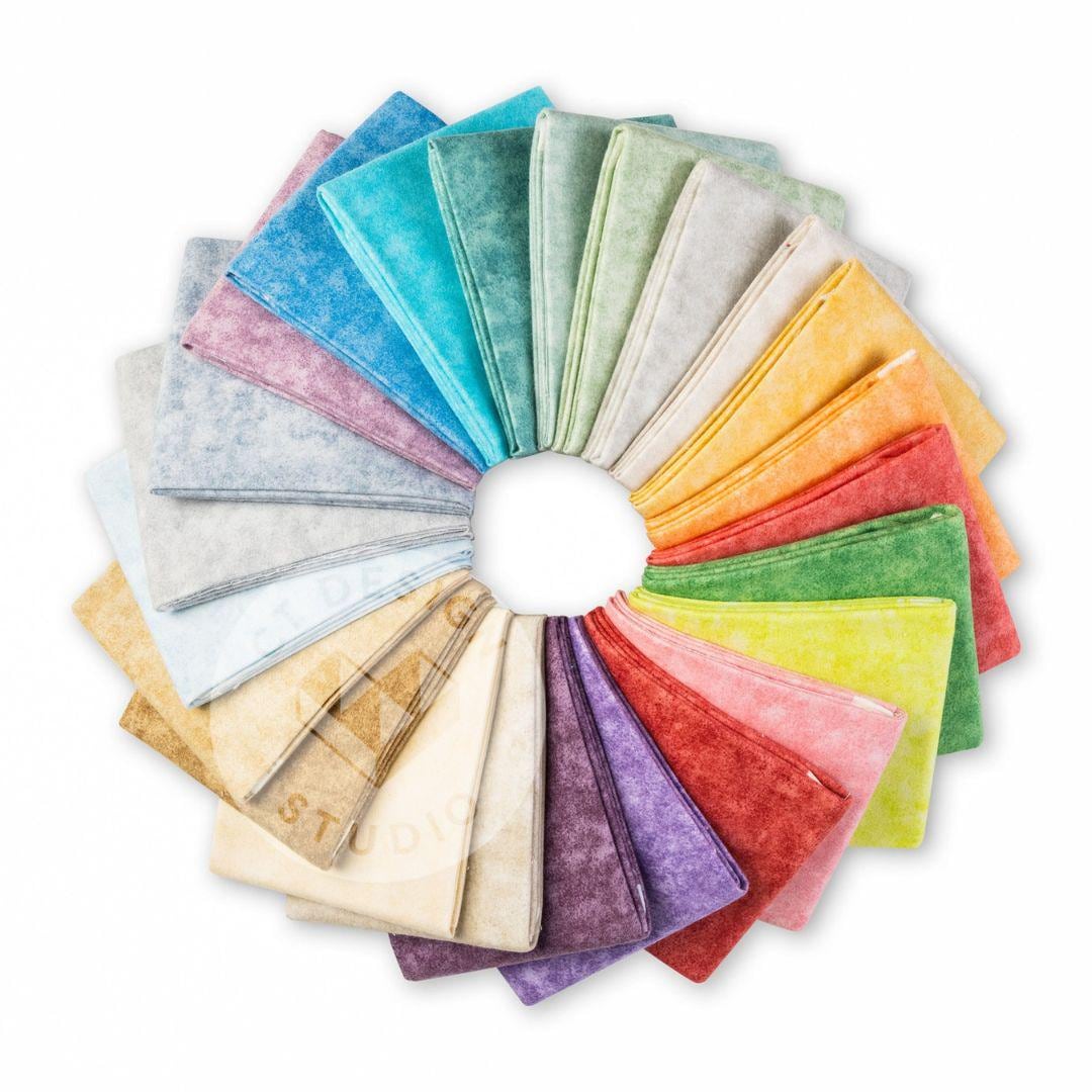 Mirage Tonal Flannel Fat Quarter Sampler: Rainbow Cotton Fabric for ...