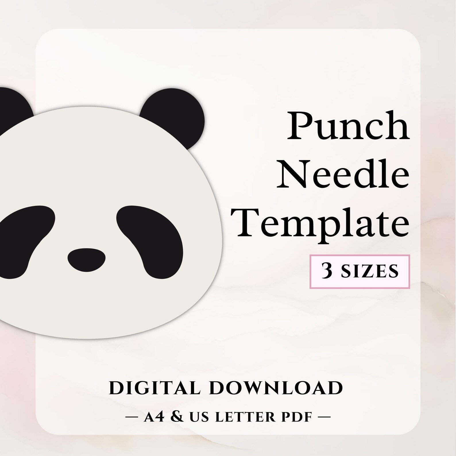 Panda Punch Needle Pattern Panda Mug Rug Pattern Animal Face Panda ...