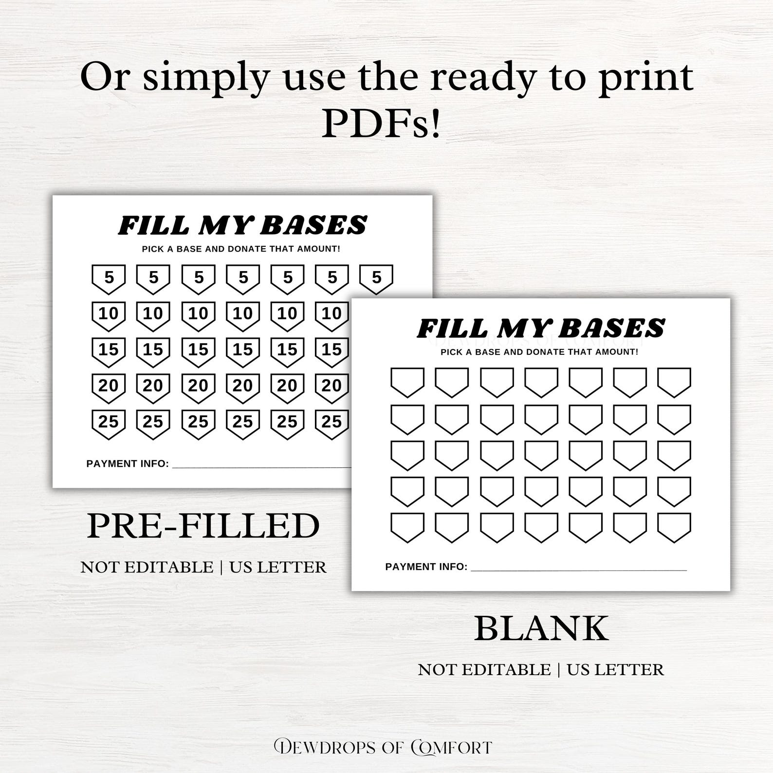 Fill My Bases Fundraiser, Load the Bases Fundraiser Flyer, Digital ...