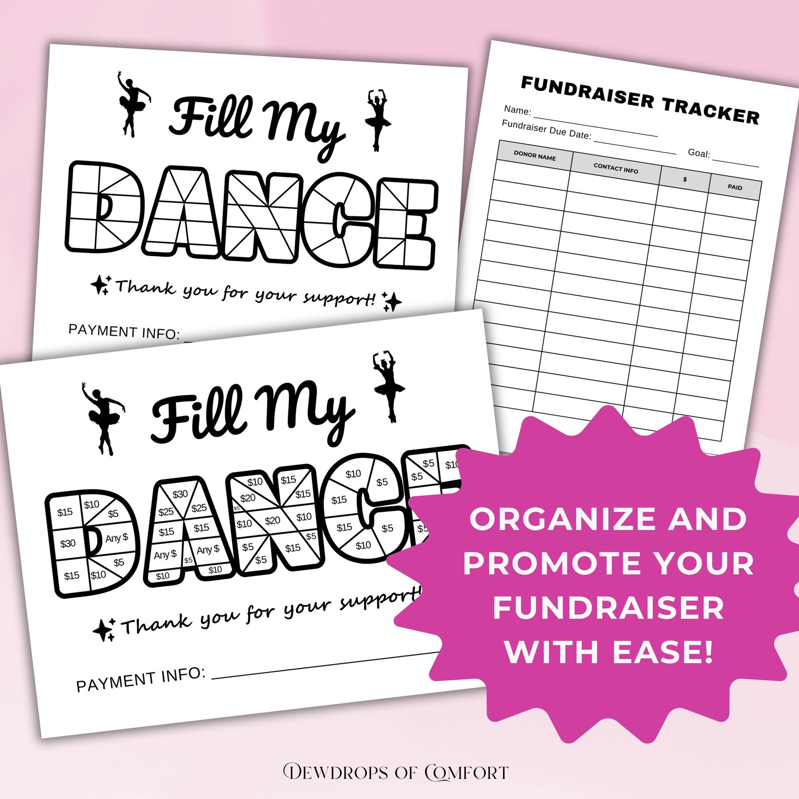 Fill My Dance Fundraiser Template Editable Dance Fundraiser Flyer ...