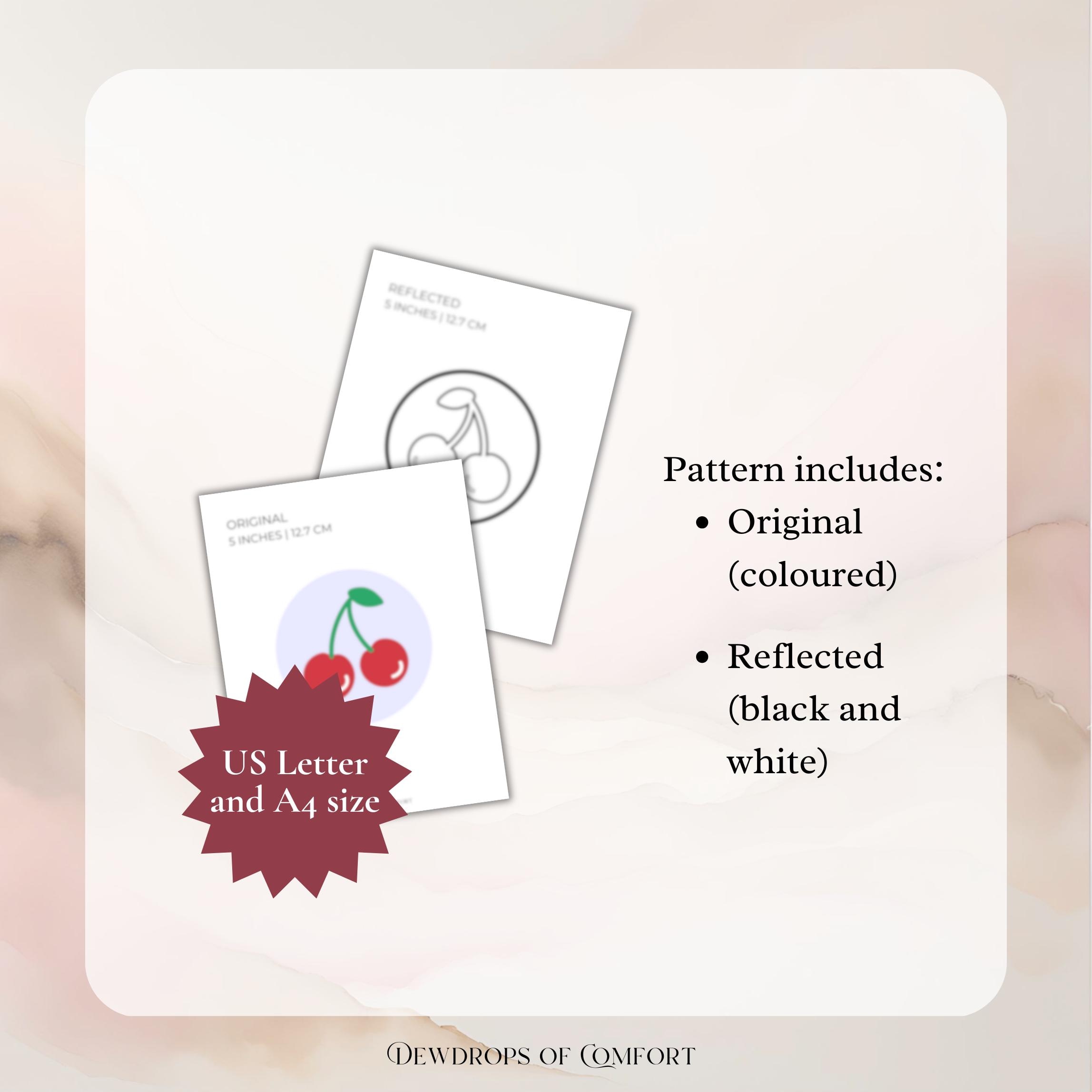 Cute Cherry Punch Needle Pattern, Cherries Mug Rug Beginner Template ...