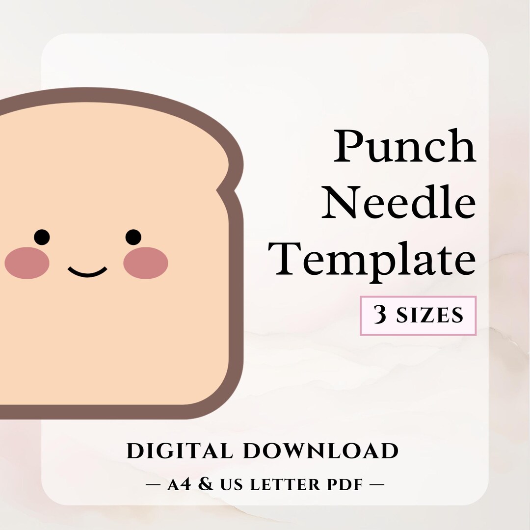 Bread Punch Needle Pattern Digital Toast Mug Rug Pattern Breakfast Food ...
