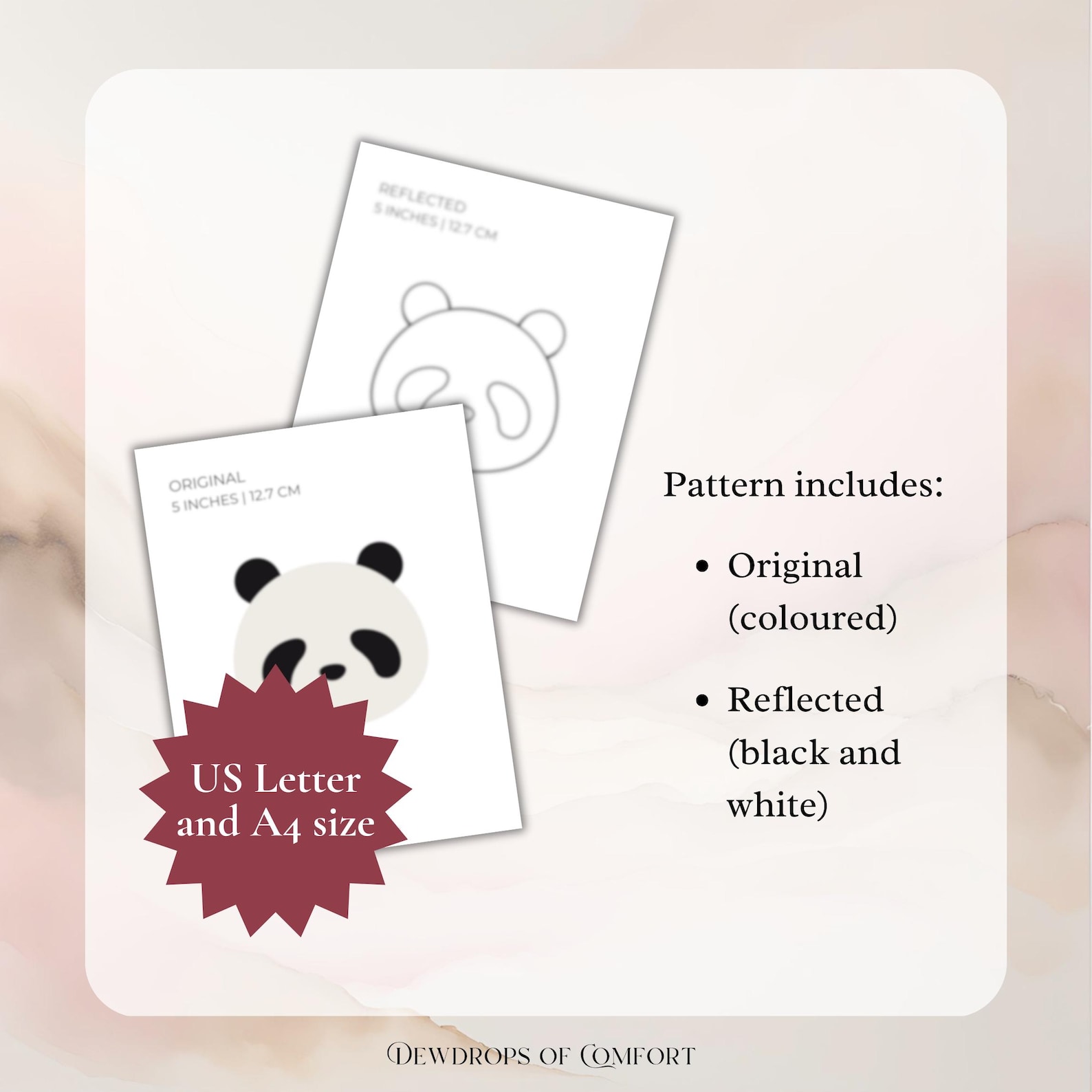 Panda Punch Needle Pattern Panda Mug Rug Pattern Animal Face Panda ...