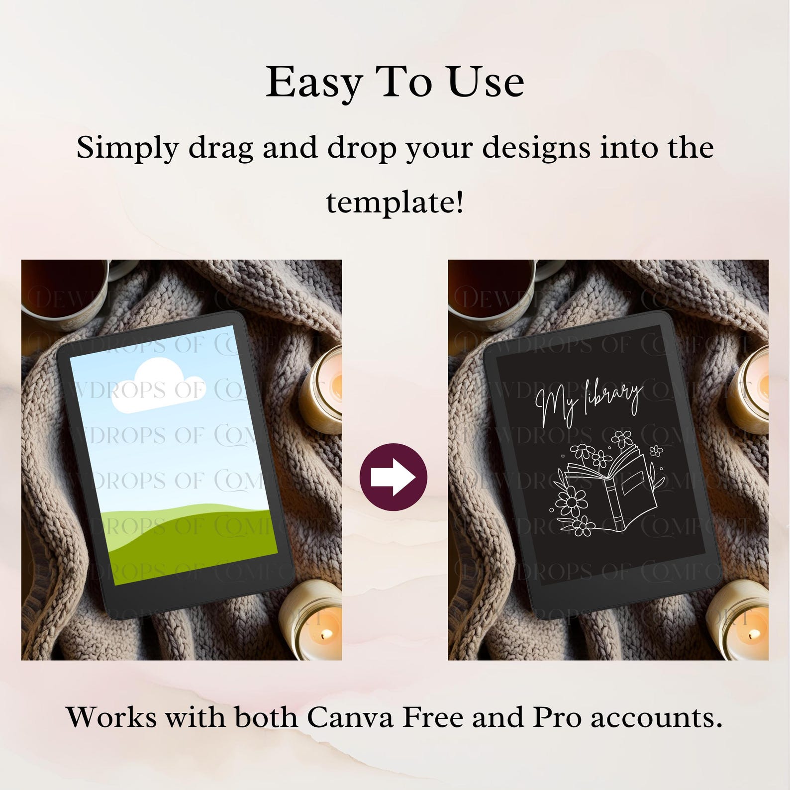 Digital Kindle Lock Screen Mockup Canva Template, Kindle Wallpaper ...