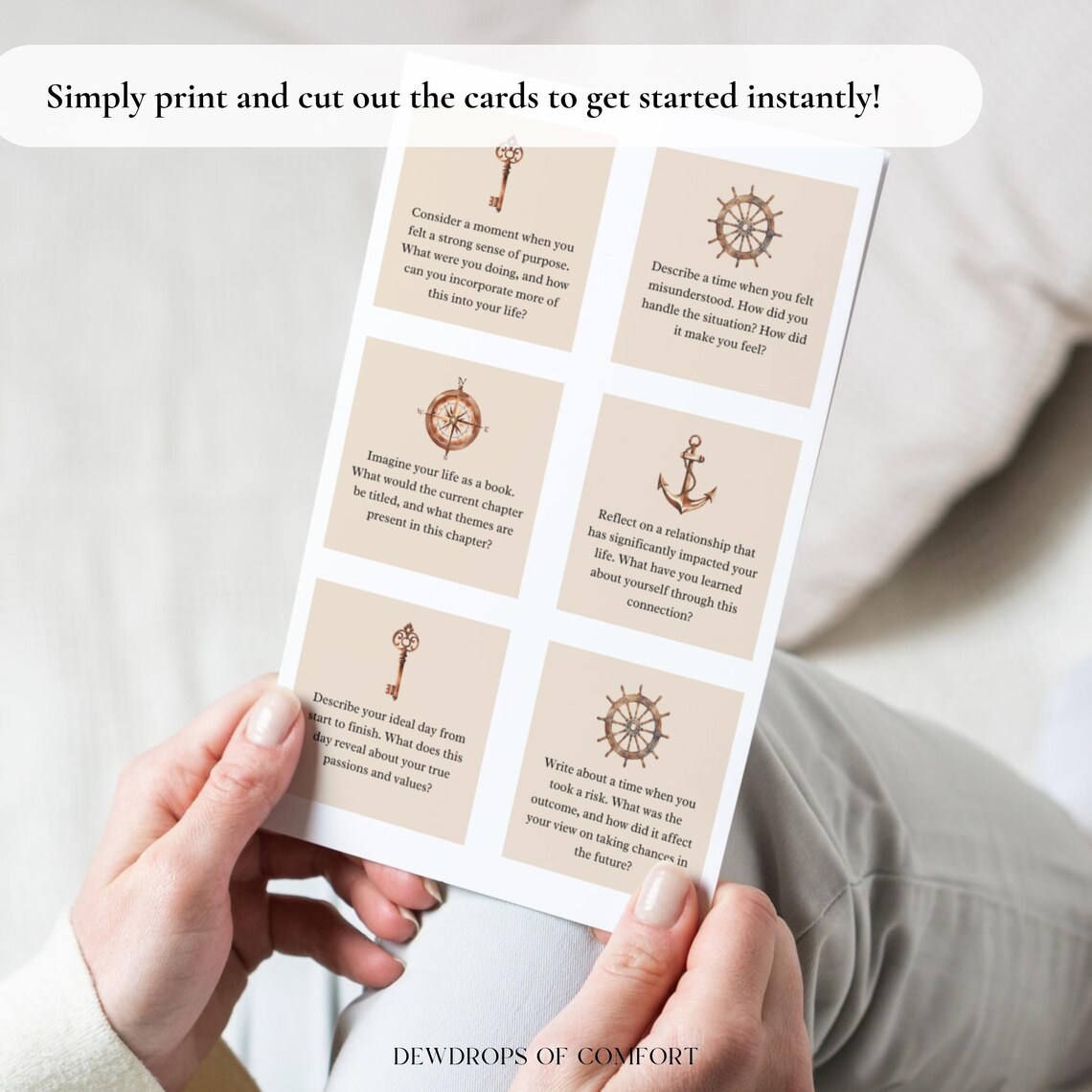 Self Discovery Journal Prompt Cards, Printable Journaling Prompt Cards ...