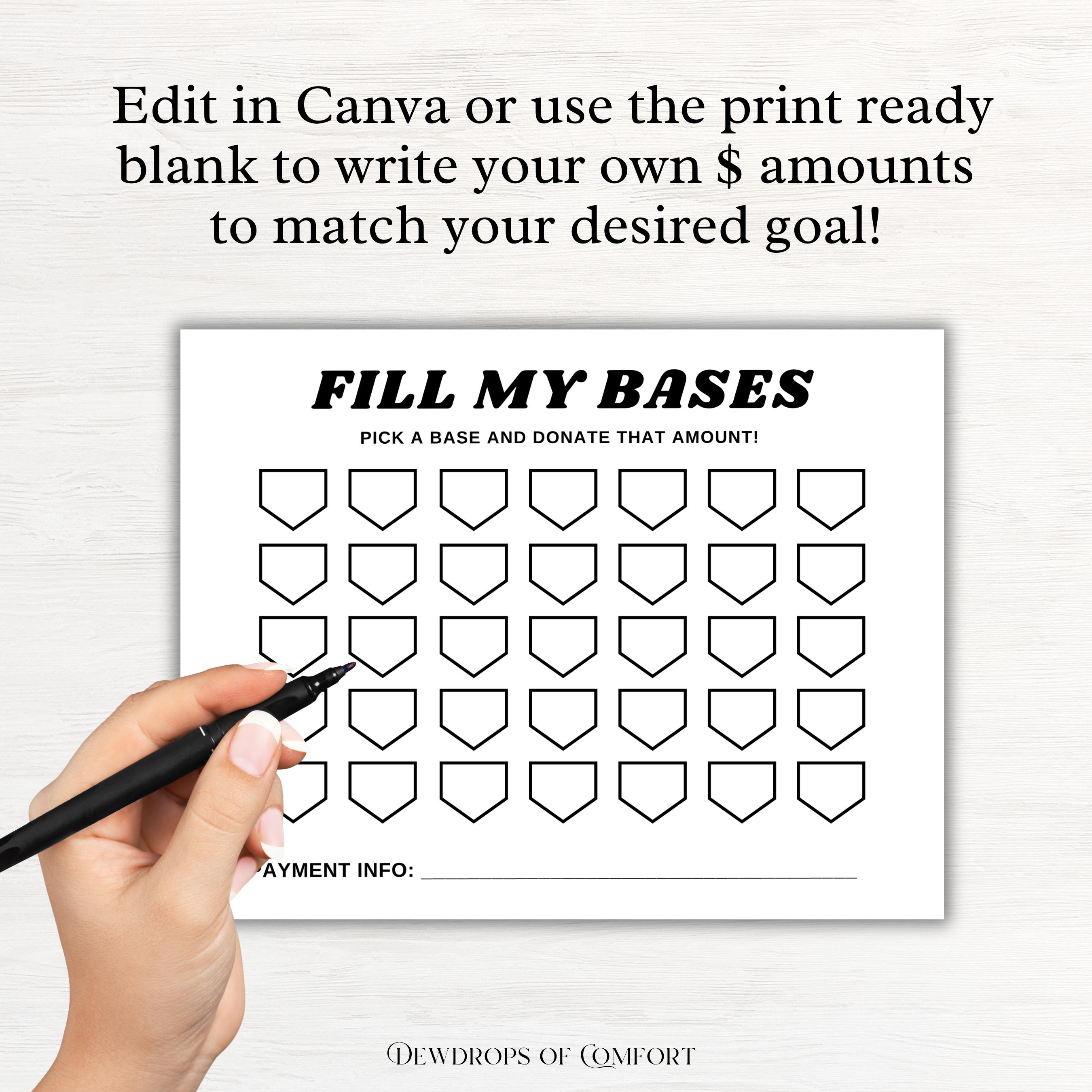 Fill My Bases Fundraiser, Load the Bases Fundraiser Flyer, Digital ...