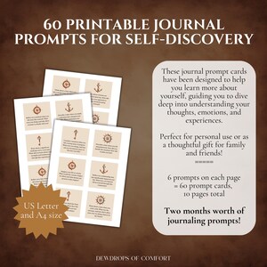 Self-discovery Journal Prompt Cards, Self Care Journaling Cards ...