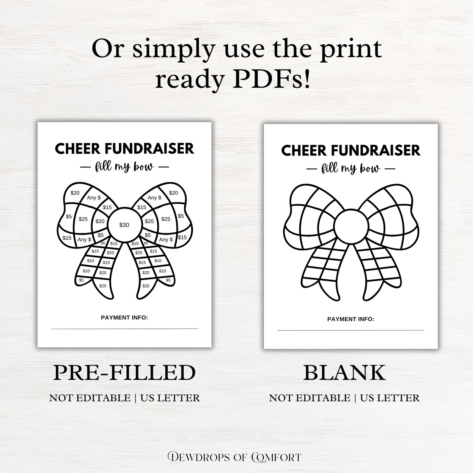 Cheer Fundraiser Template Canva Fill My Bow Cheerleading Fundraiser ...