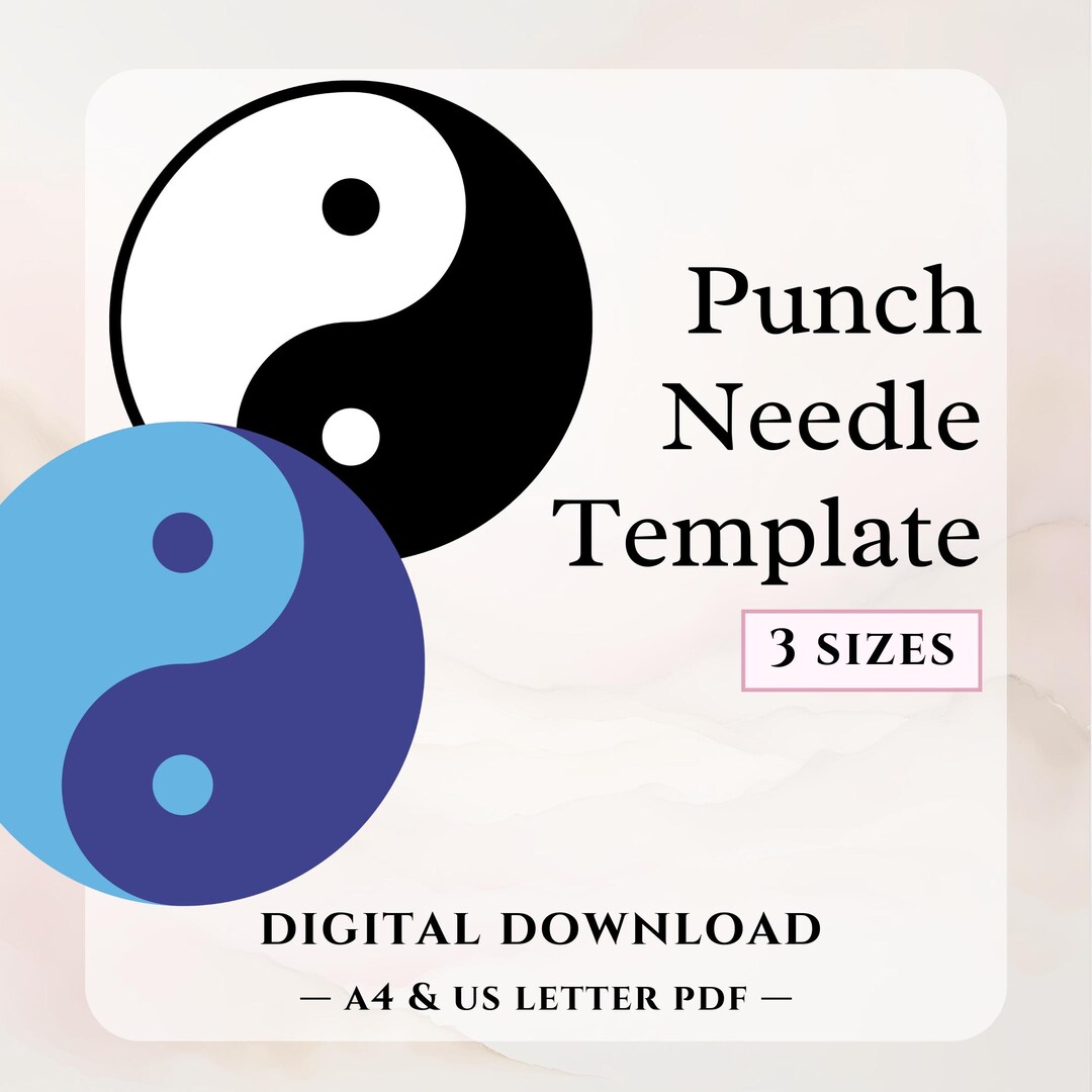 Yin Yang Punch Needle Pattern PDF, Yin Yang Mug Rug Pattern, Yin Yang ...