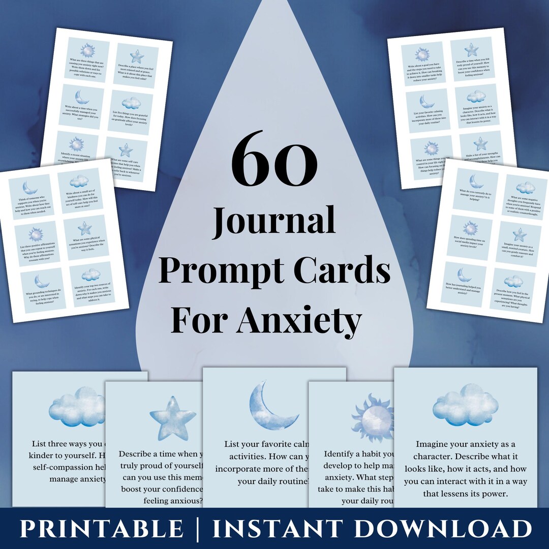 Anxiety Journal Prompt Cards, Worry/overwhelm Management & Coping ...