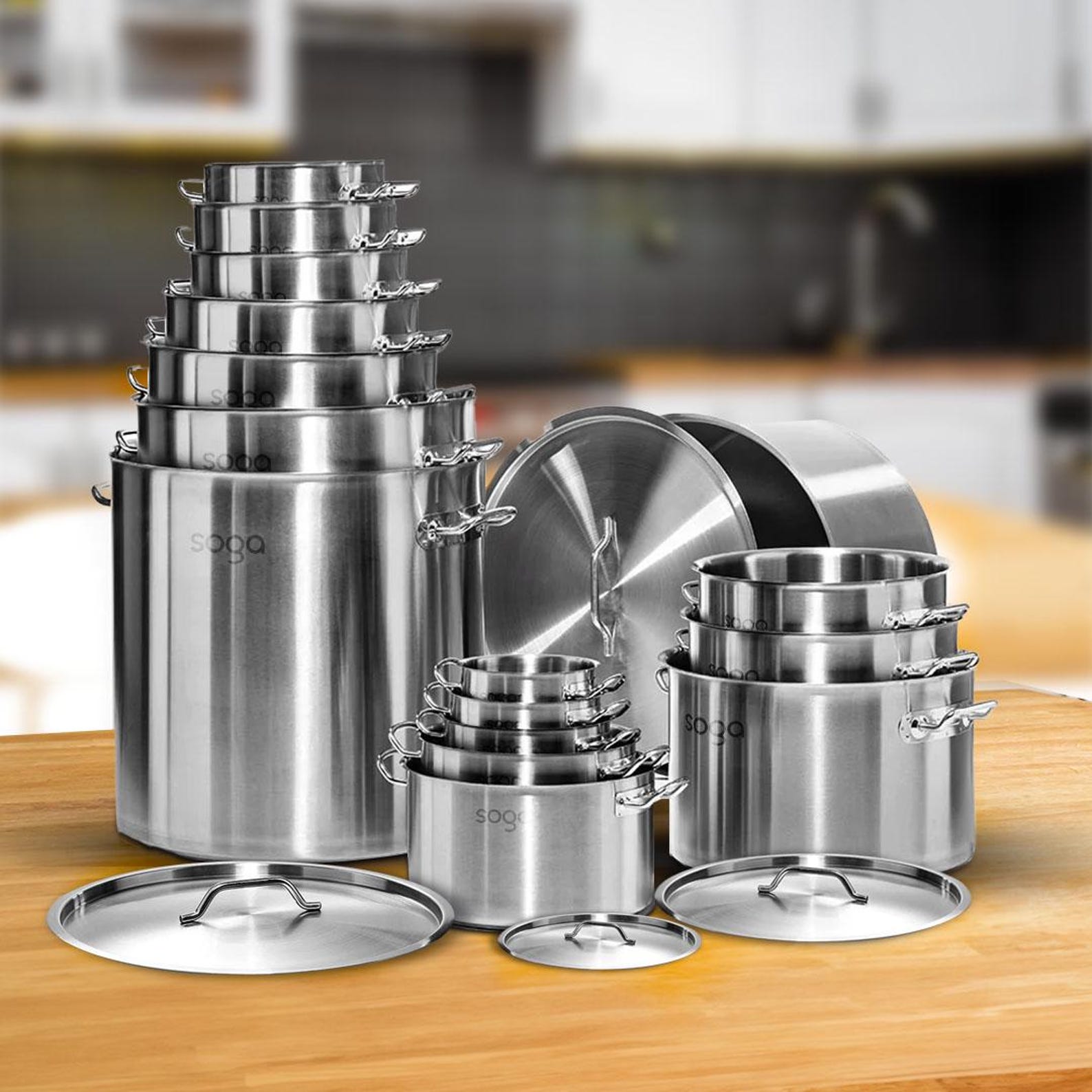 SOGA Stock Pot 44L Top Grade Thick Stainless Steel Stockpot 18/10 - Etsy