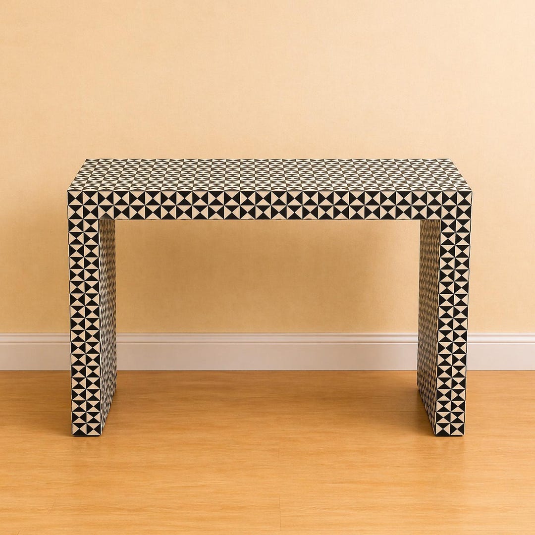 Handmade Bone Inlay Console Table - Etsy