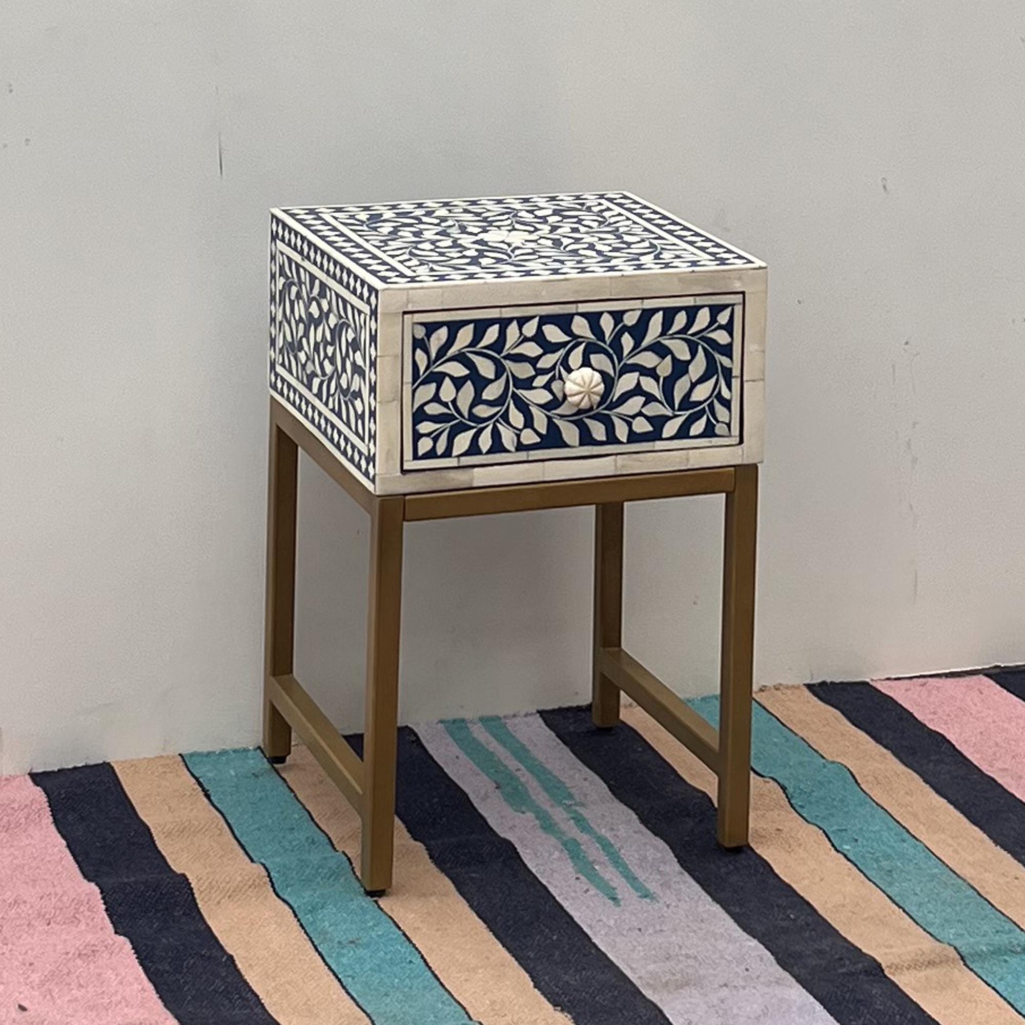 Handmade Bone Inlay Side End Table - Etsy