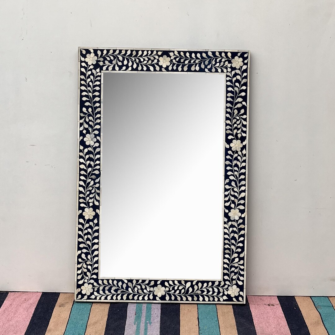 Handmade Bone Inlay Mirror Frame - Etsy