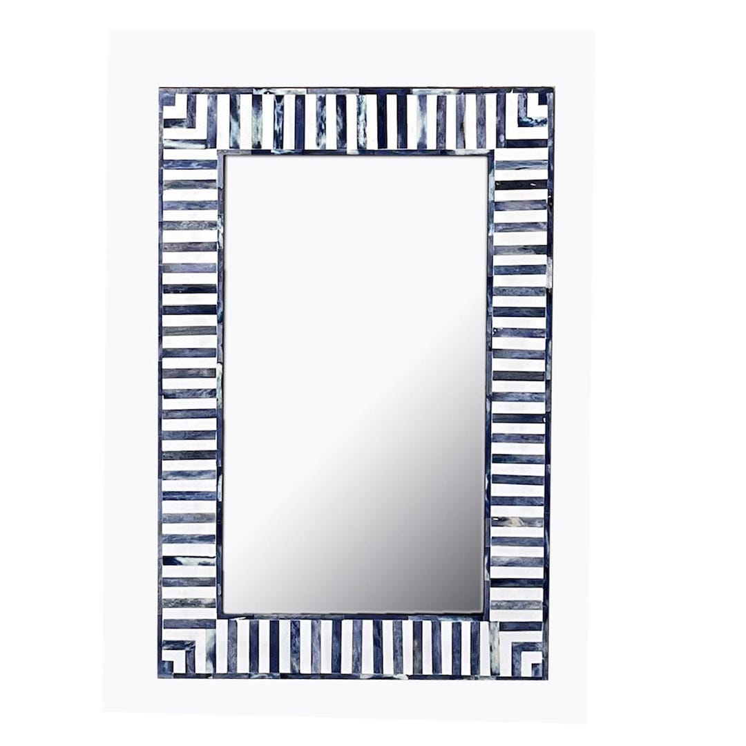 Handmade Bone Inlay Stripped Pattern Mirror Frame - Etsy