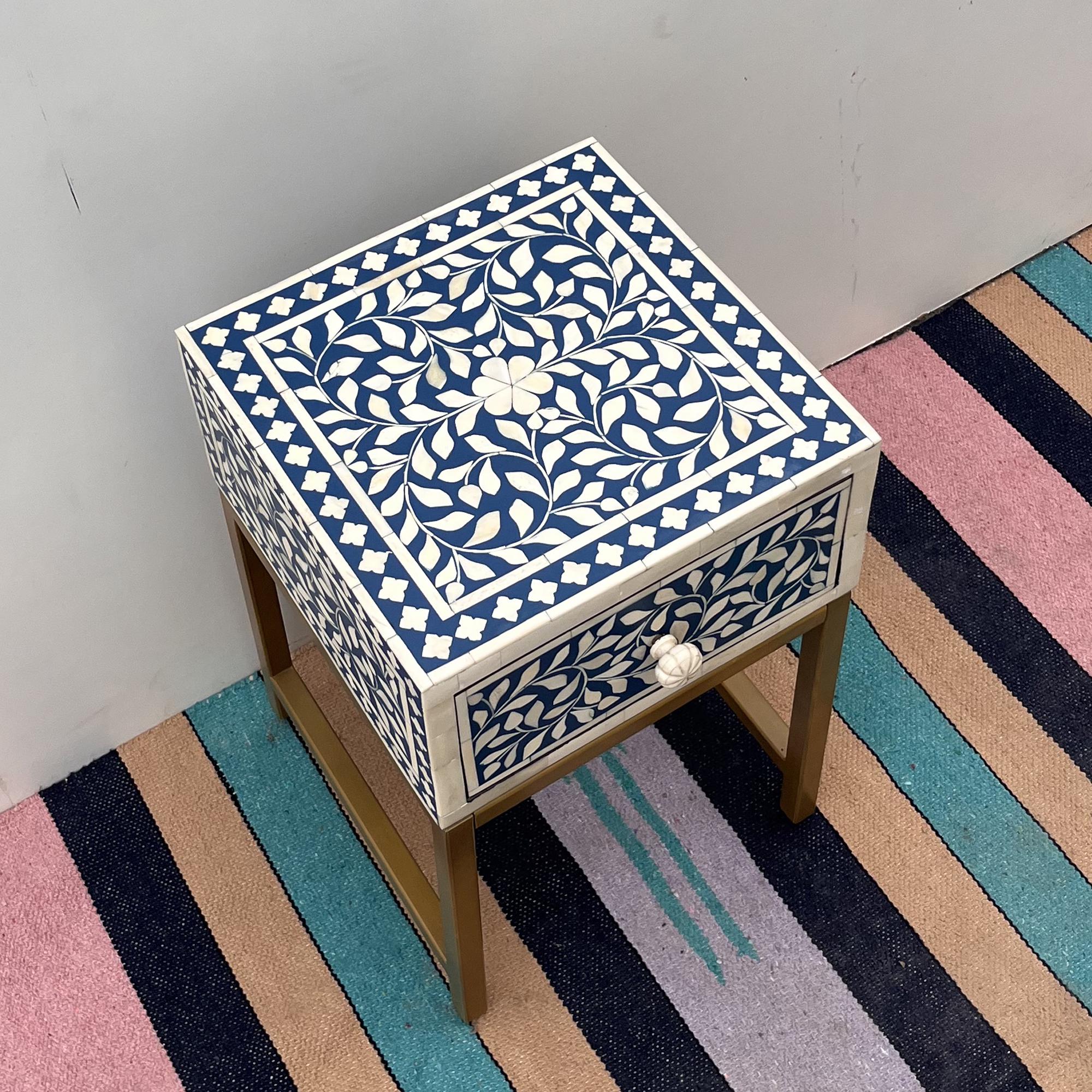 Handmade Bone Inlay Side End Table - Etsy