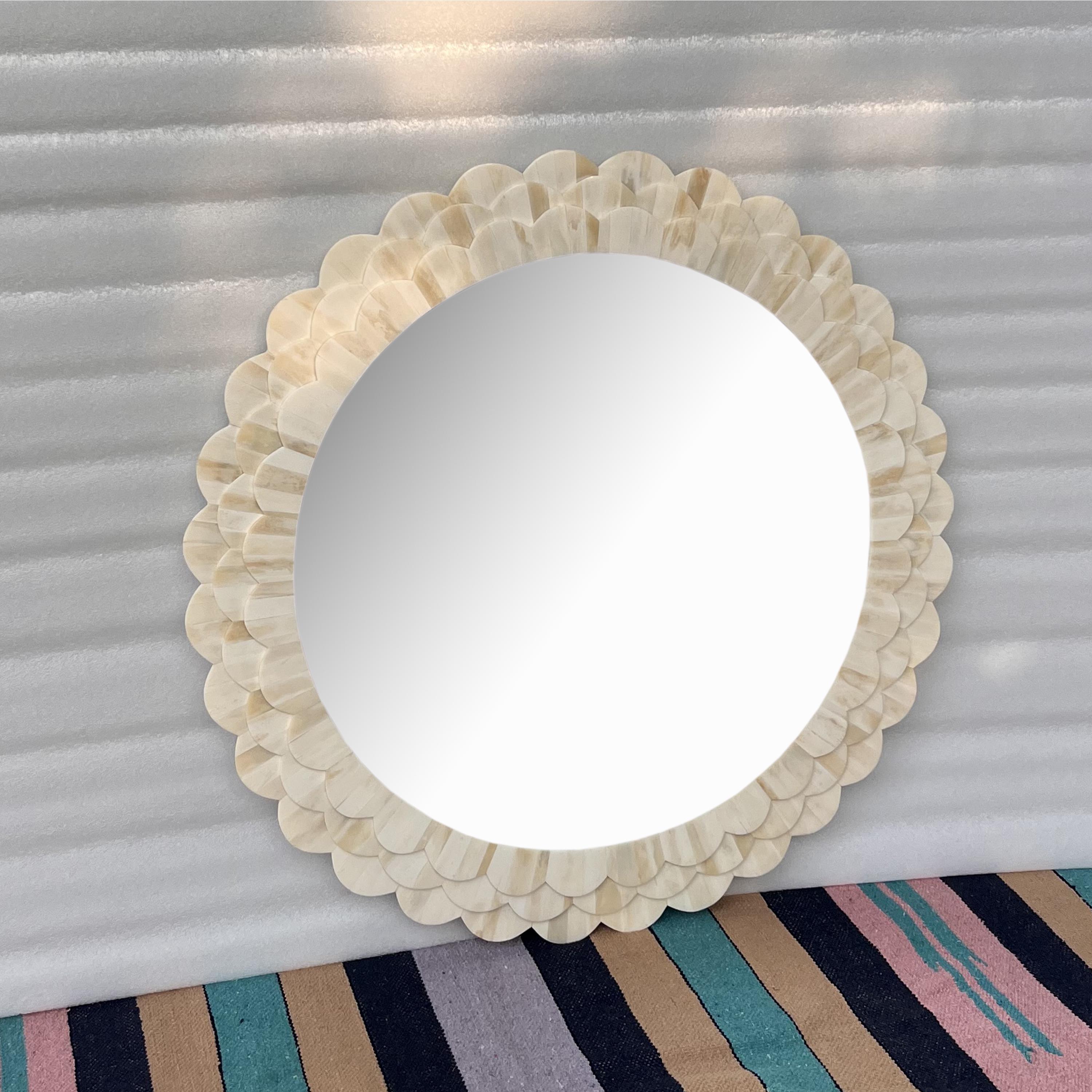 Handmade Wooden Bone Inlay Mirror Frame/wall Decor - Etsy