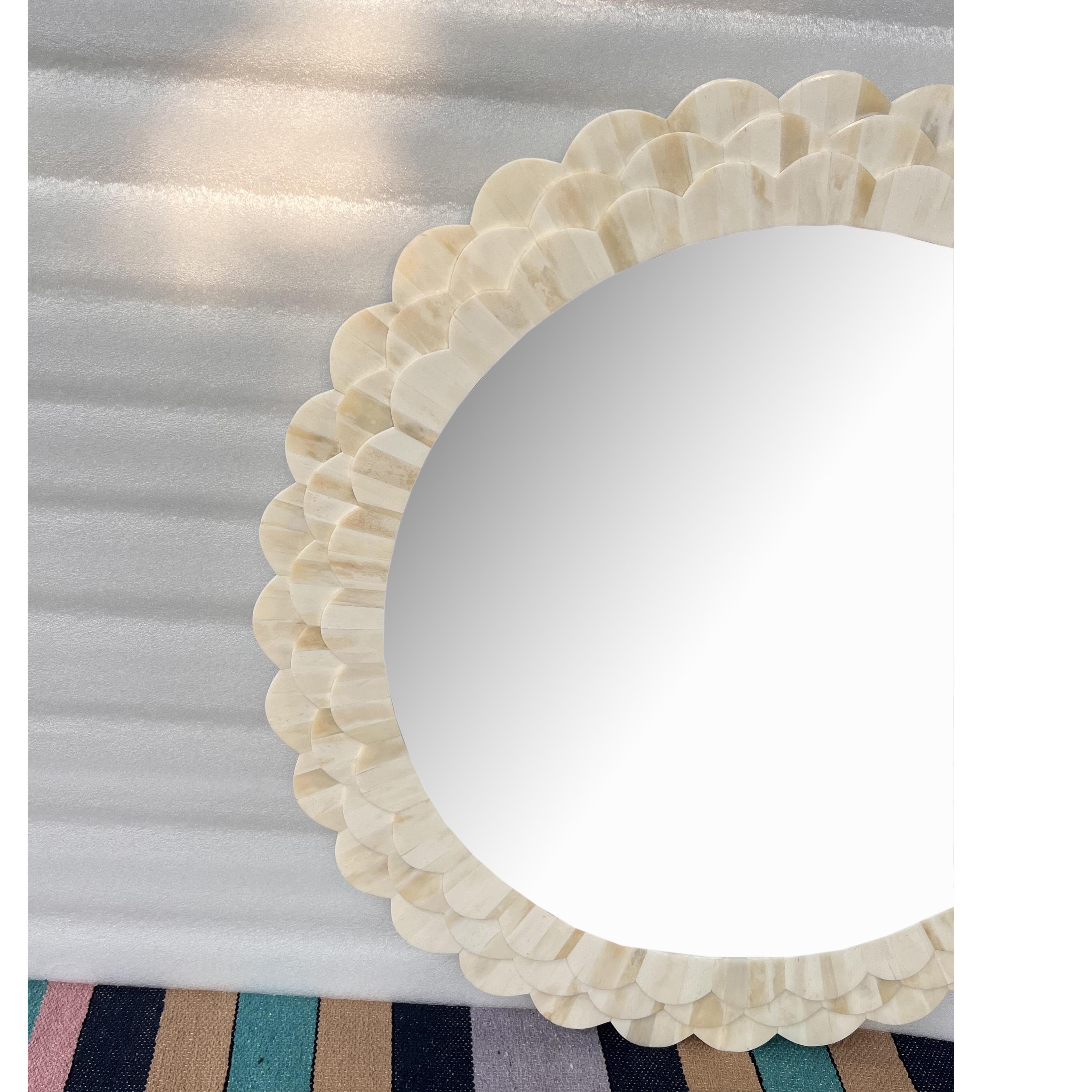 Handmade Wooden Bone Inlay Mirror Frame Wall Decor - Etsy