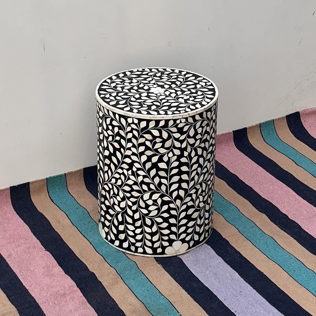 Handmade Bone Inlay Side End Table - Etsy
