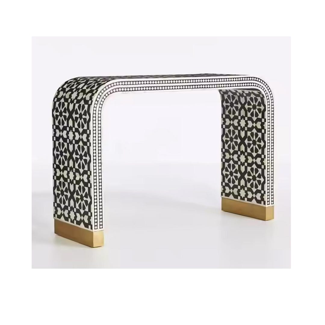 Handmade Bone Inlay Console Table - Etsy