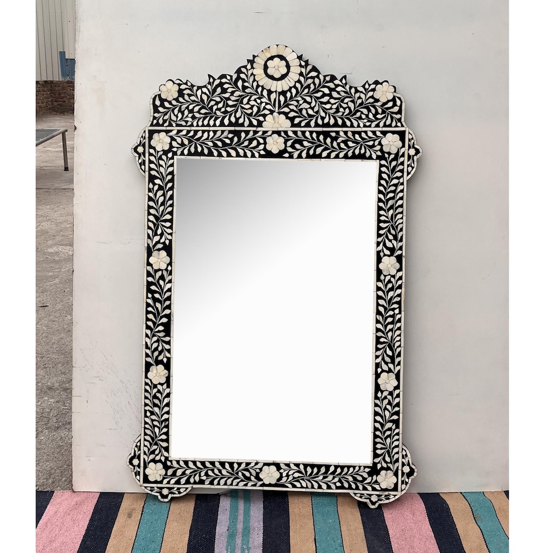 Handmade Bone Inlay Mirror Frame - Etsy