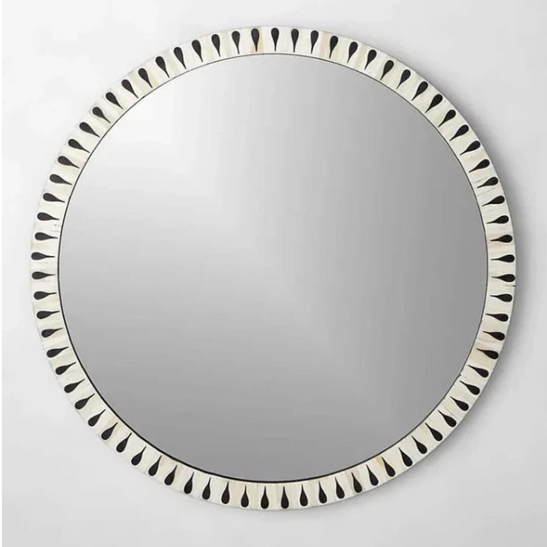Handmade Wooden Bone Inlay Modern Pattern Mirror Frame/wall Decor - Etsy